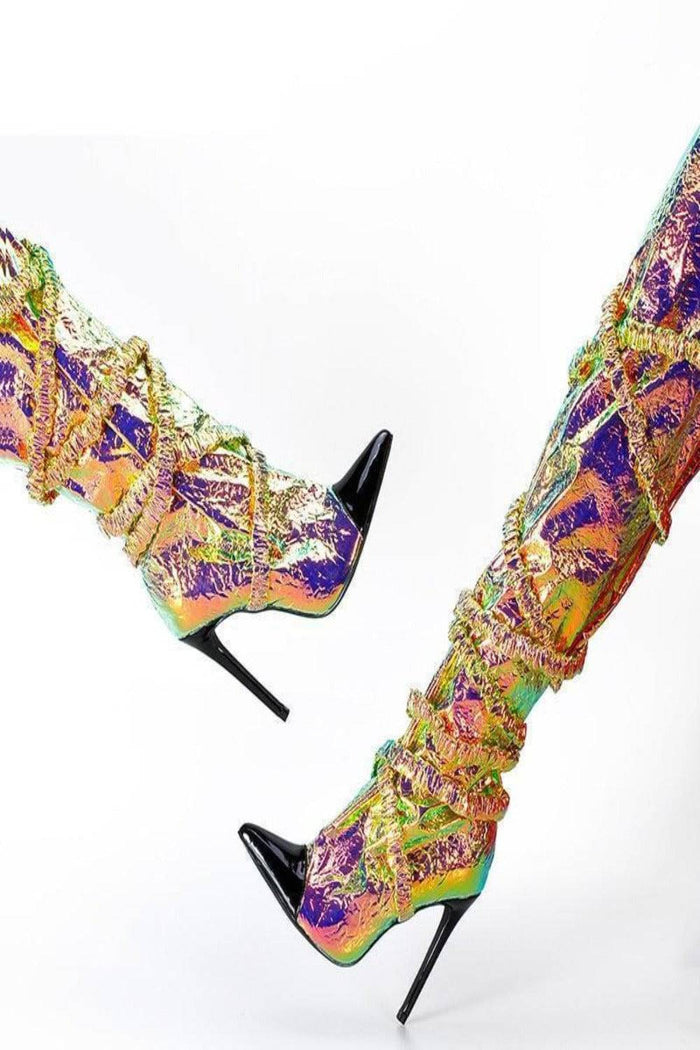 Dream Land Metallic Knee High Gold Boots - TGC Boutique