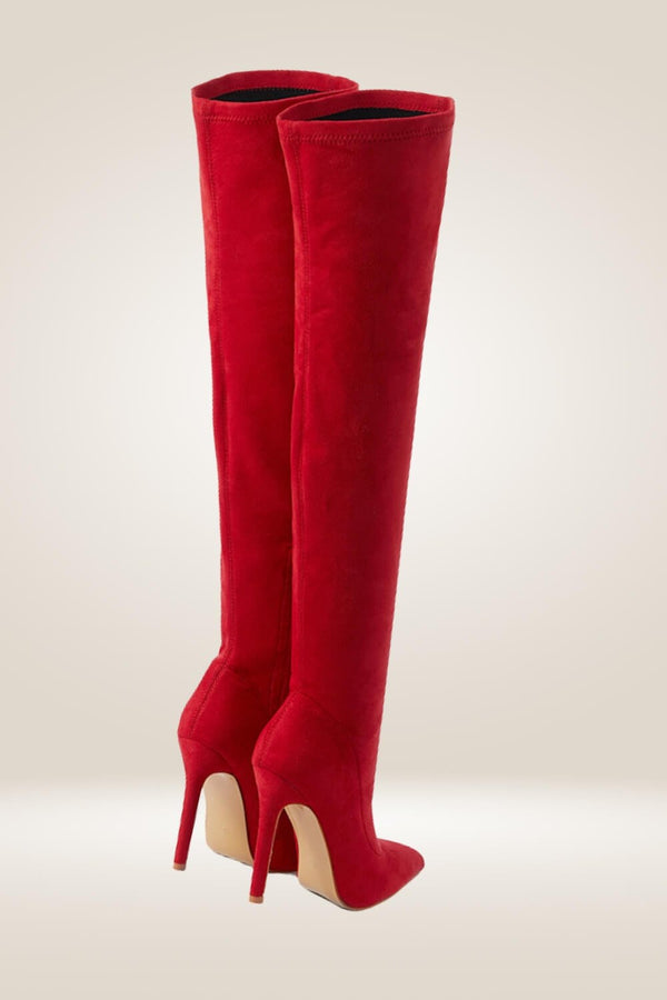 High Heel Red Over The Knee Boots - TGC Boutique
