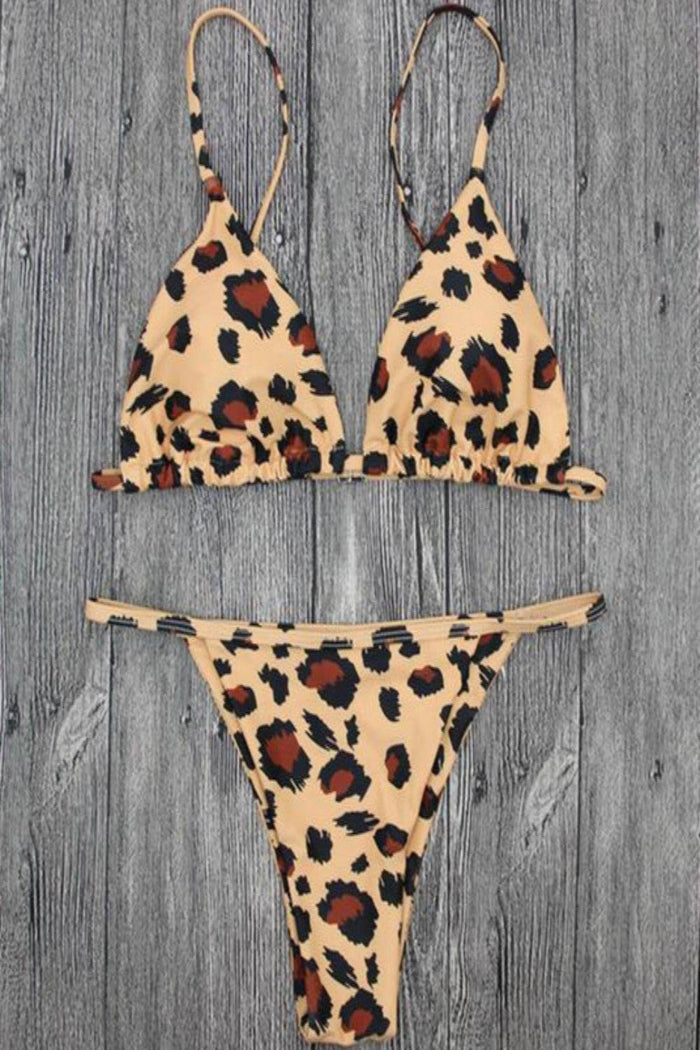 Leopard Print Micro Thong Bikini Swimsuit - TGC Boutique