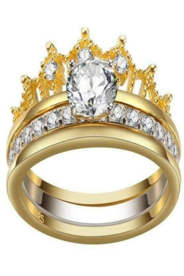 Princess Crown Engagement Rings Set - TGC Boutique