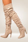 Shiny Tan Over The Knee Boots - TGC Boutique