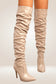 Shiny Tan Over The Knee Boots - TGC Boutique