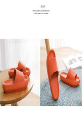 Thick Platform Comfy Orange Rubber Slide Sandals - TGC Boutique