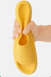 Thick Platform Comfy Yellow Rubber Slide Sandals - TGC Boutique