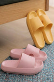 Thick Platform Comfy Yellow Rubber Slide Sandals - TGC Boutique